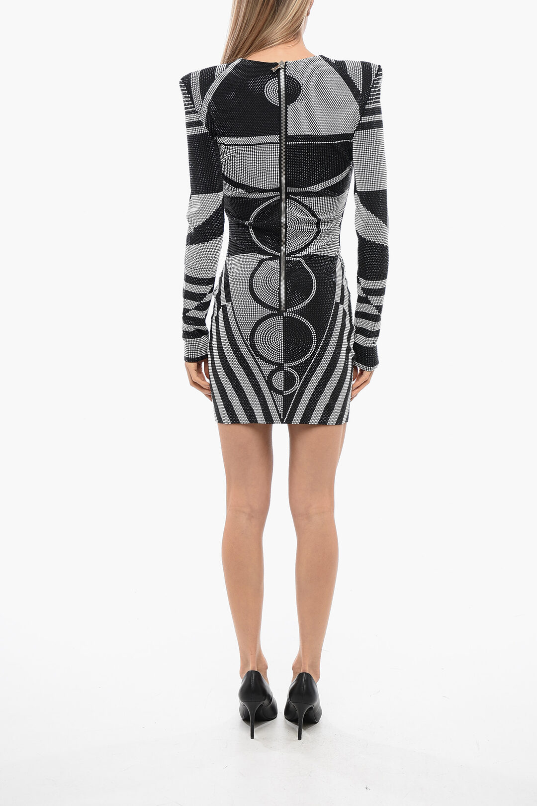 Balmain Crystal Sheath Dress with Geometric Motif women - Glamood Outlet