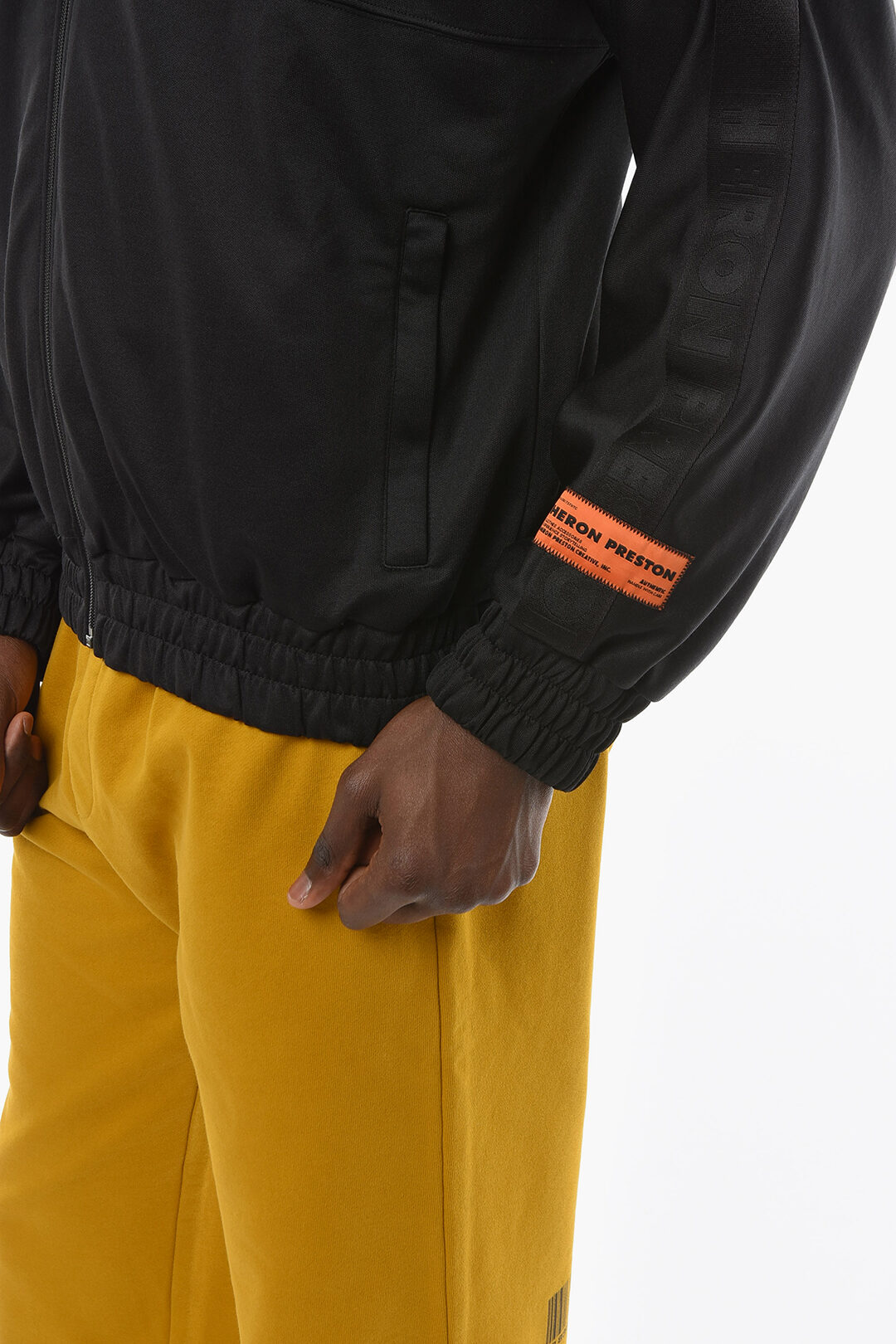 Heron Preston CTNMB Standing Collar Zip-ip Sweatshirt with Ton-sur-ton ...
