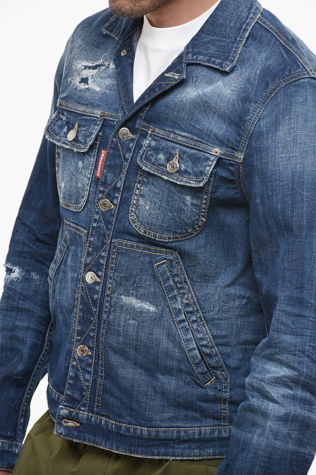 Dsquared2 Denim Boxy Jacket with Distressed Detail men - Glamood Outlet