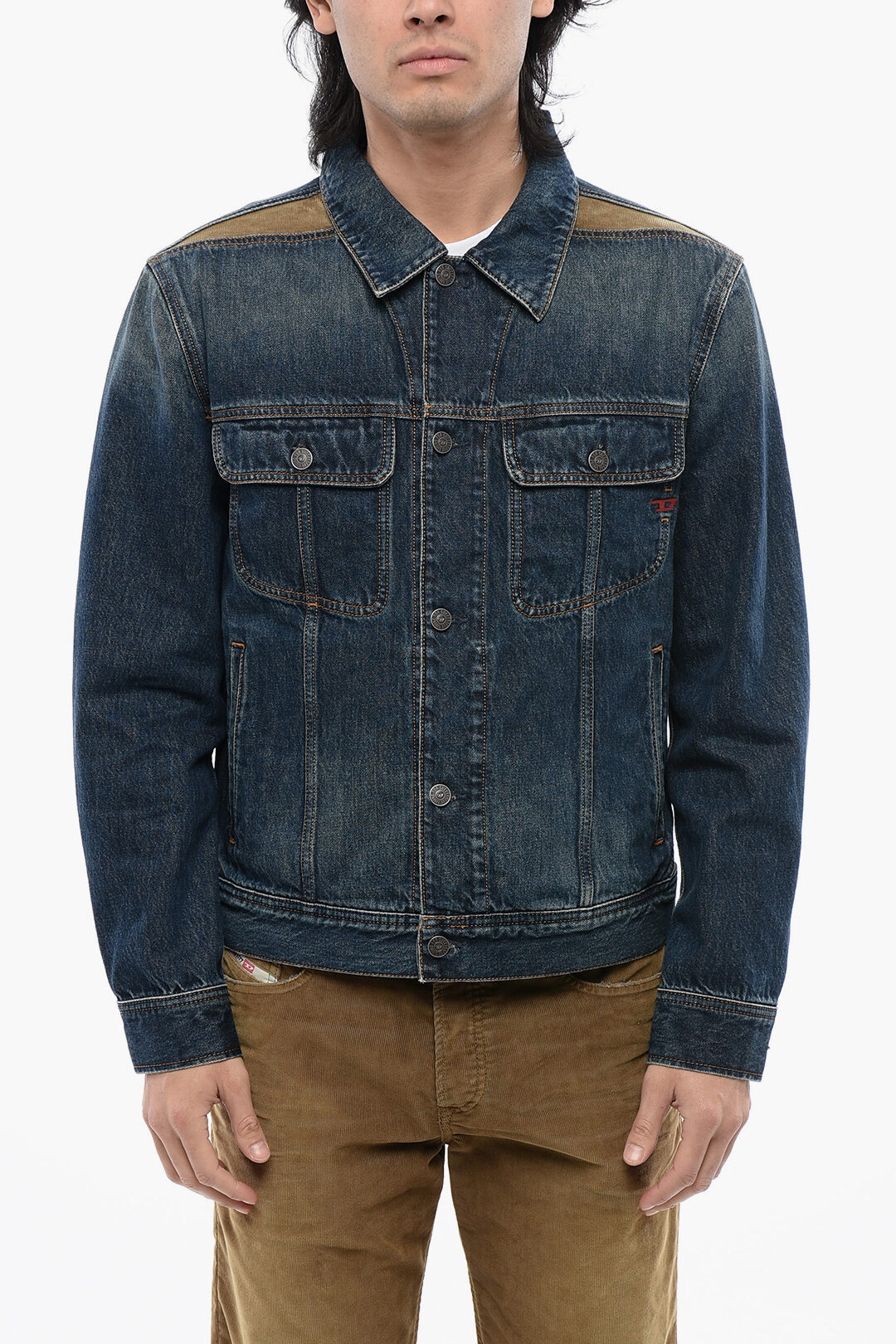 Diesel Denim D-BARCY-RS-D Jacket with Contrasting Inserts men - Glamood ...