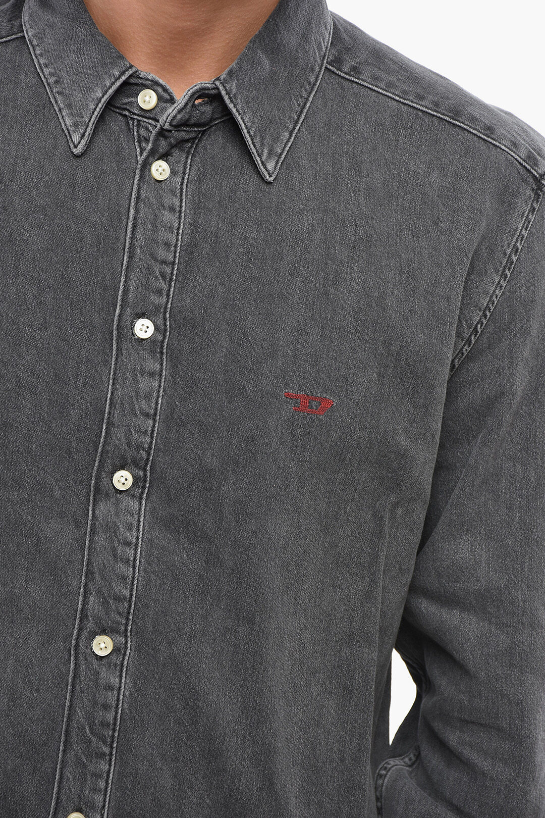 Diesel Denim D-SIMPLY Shirt with Embroidered Monogram men - Glamood Outlet