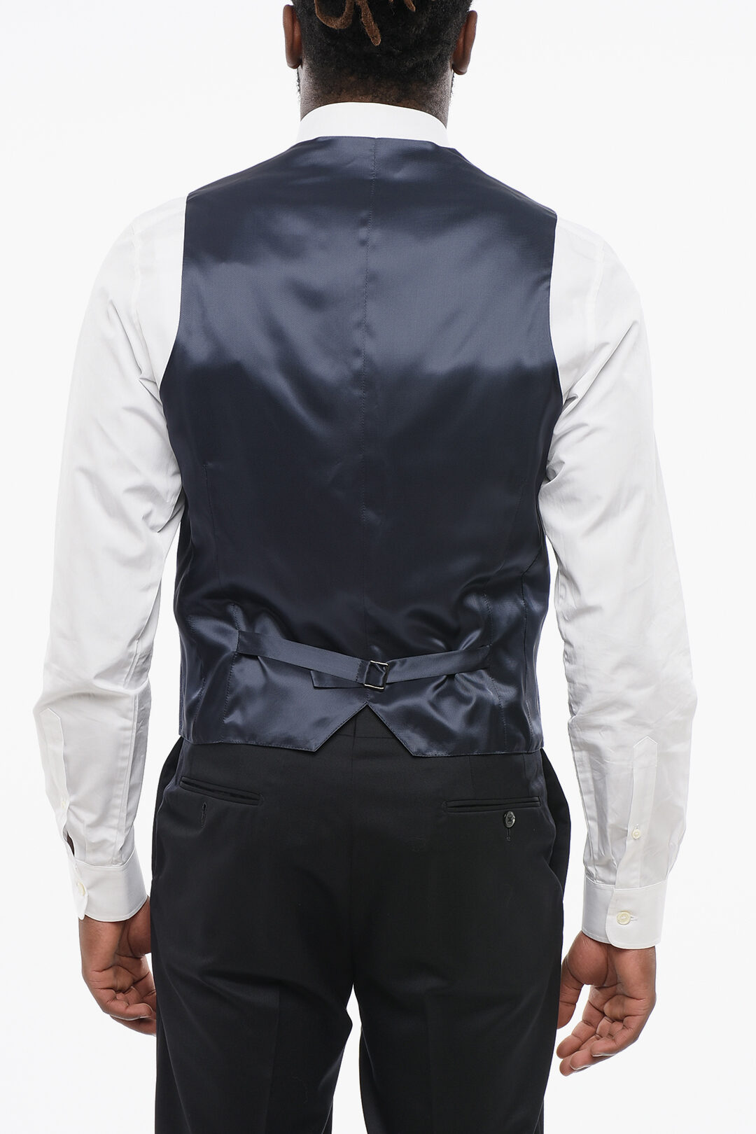 Corneliani Denim Effect Vest with Half-Belt men - Glamood Outlet