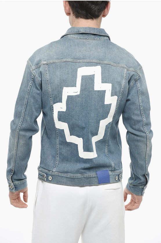 Marcelo Burlon Denim Jacket with Back Printed Logo men - Glamood Outlet