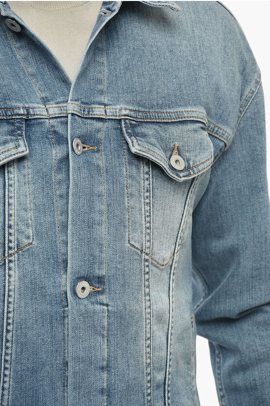 Marcelo Burlon Denim Jacket with Back Printed Logo men - Glamood Outlet