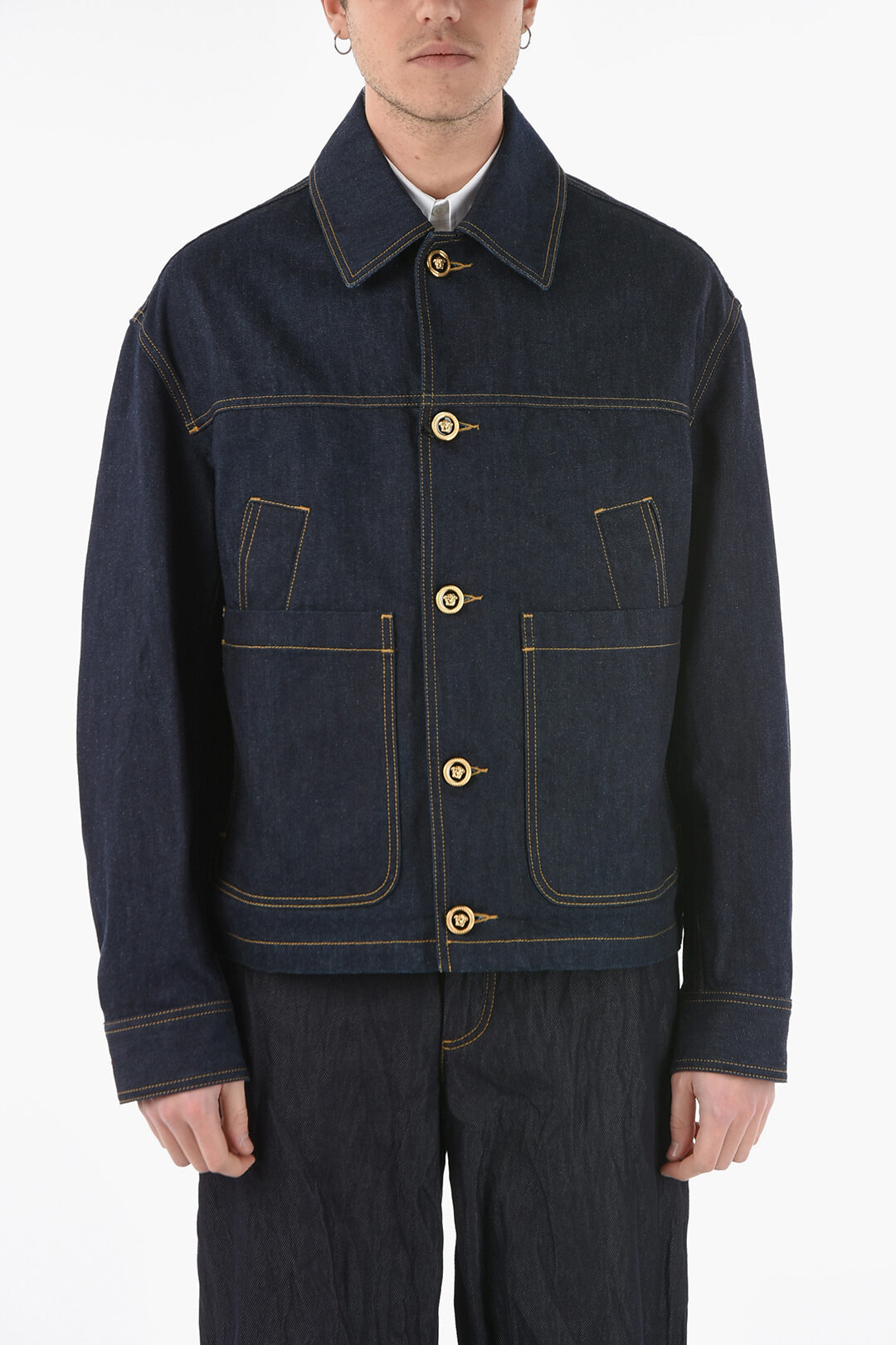 Versace Denim Jacket With Contrasting Seams men - Glamood Outlet