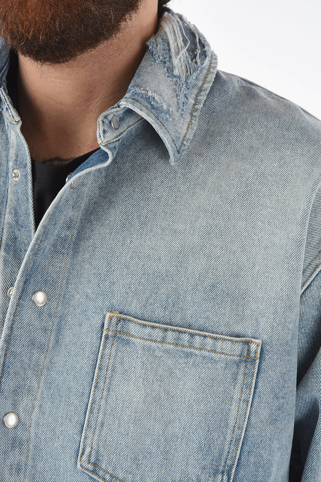 Martine Rose Denim Jacket with Embroidered Logo men - Glamood Outlet