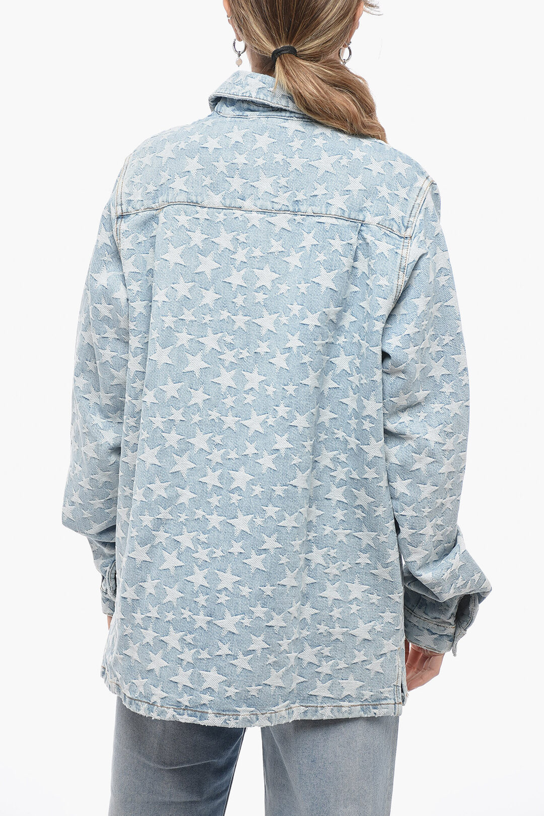 Erl Denim Overshirt with All-Over Stars women - Glamood Outlet