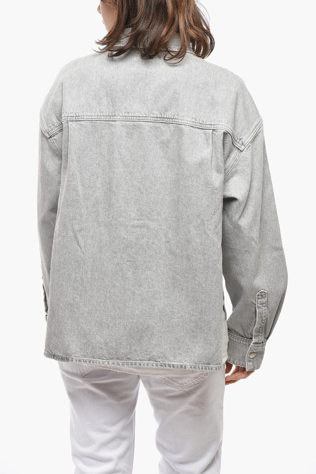 Agolde Denim Shirt with Double Breast Pocket and Side Slits women ...