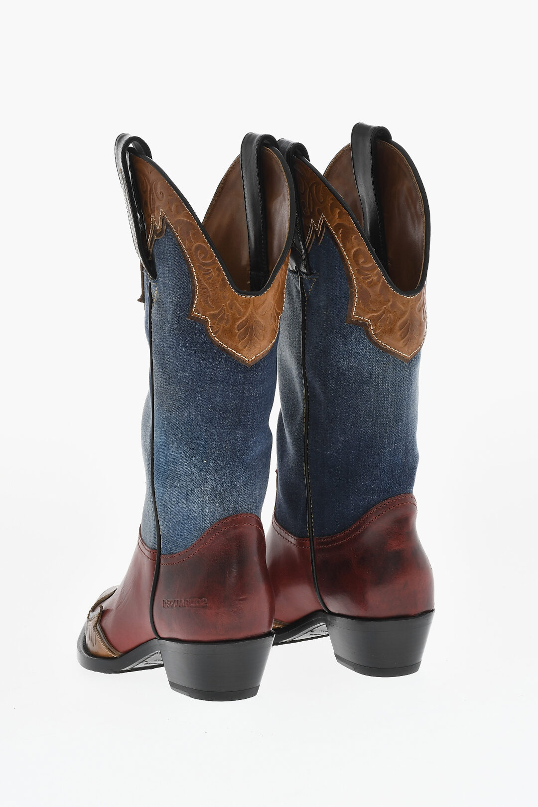 Dsquared2 Denim VINTAGE Texan Boots With Leather Details 여성 - Glamood ...