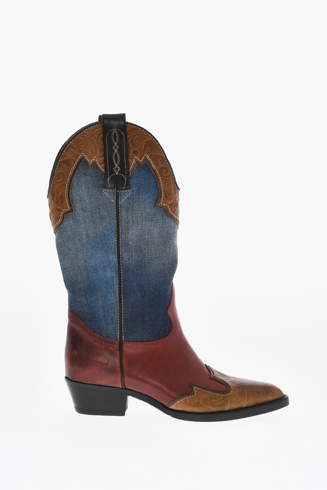Dsquared2 Denim VINTAGE Texan Boots With Leather Details 여성 - Glamood ...