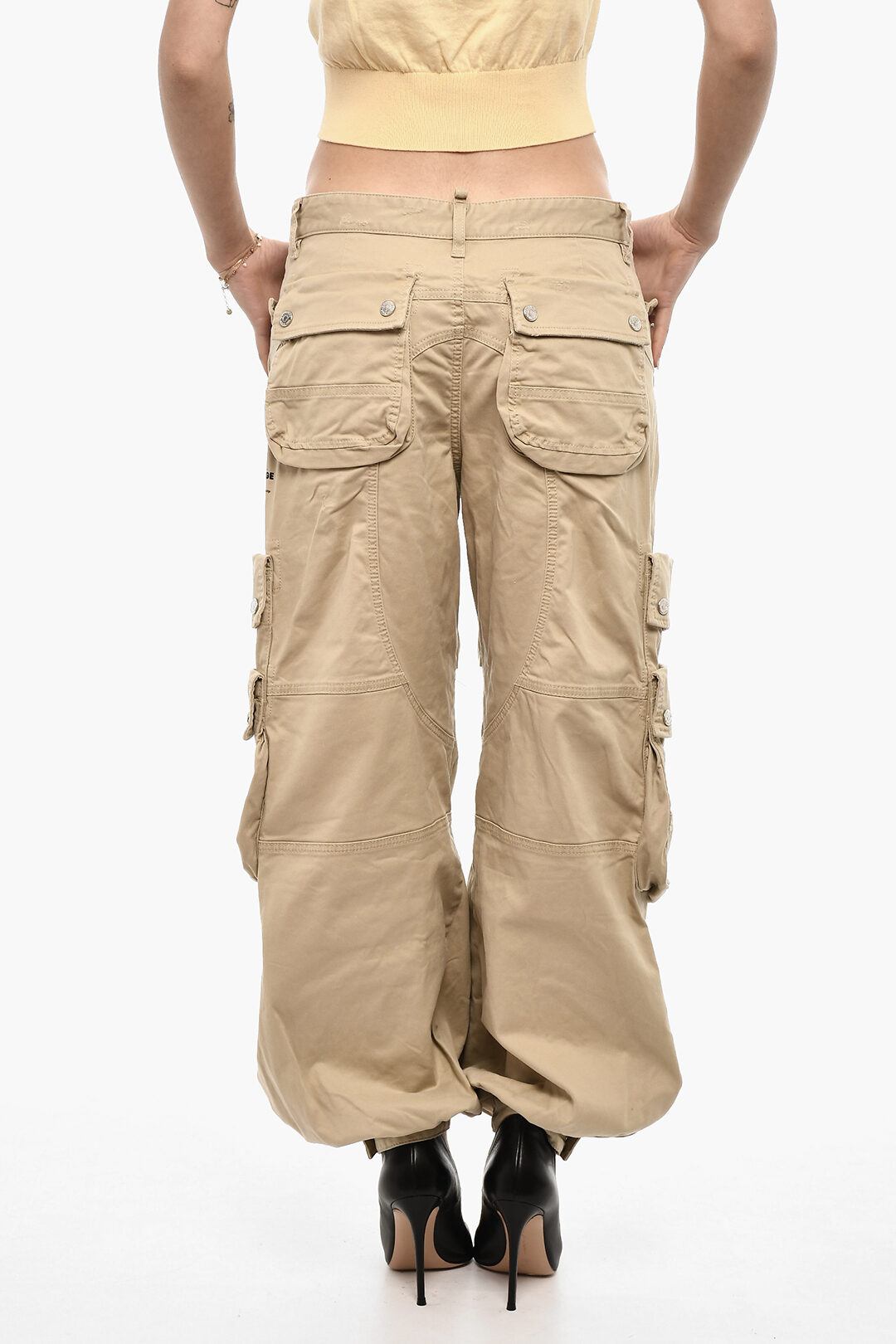 Dsquared2 Distressed Cargo Pants with Logo Buttons women - Glamood Outlet