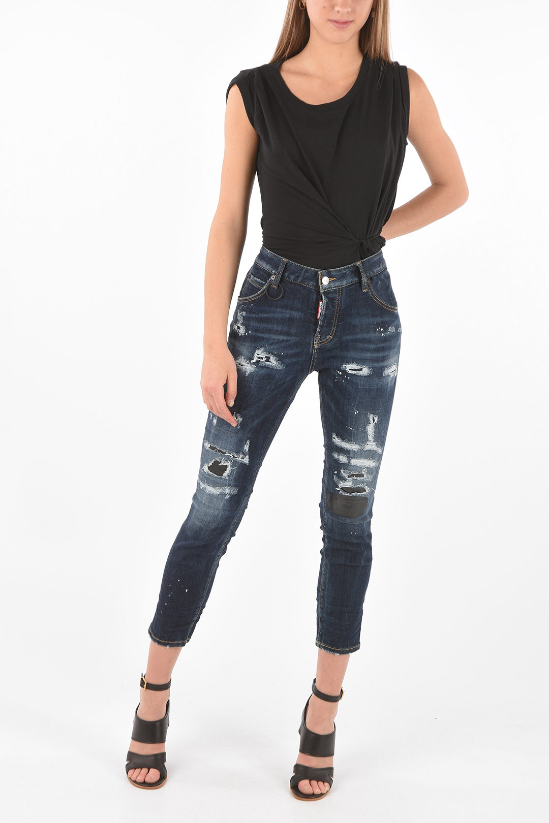 Dsquared2 Distressed COOL GIRL High Rise Jeans damen Glamood Outlet