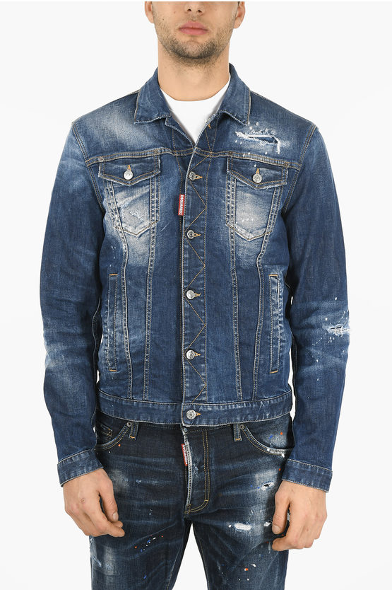 Dsquared2 Distressed DAN JEAN Denim Jacket men - Glamood Outlet