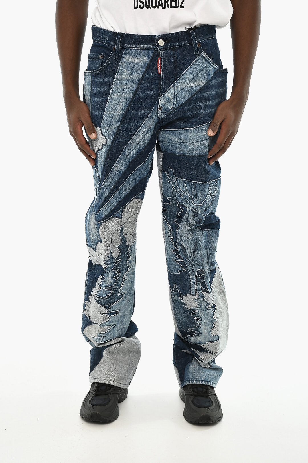 Dsquared2 Distressed Effect Jeans ROADIE with Maxi Patch 23cm men ...