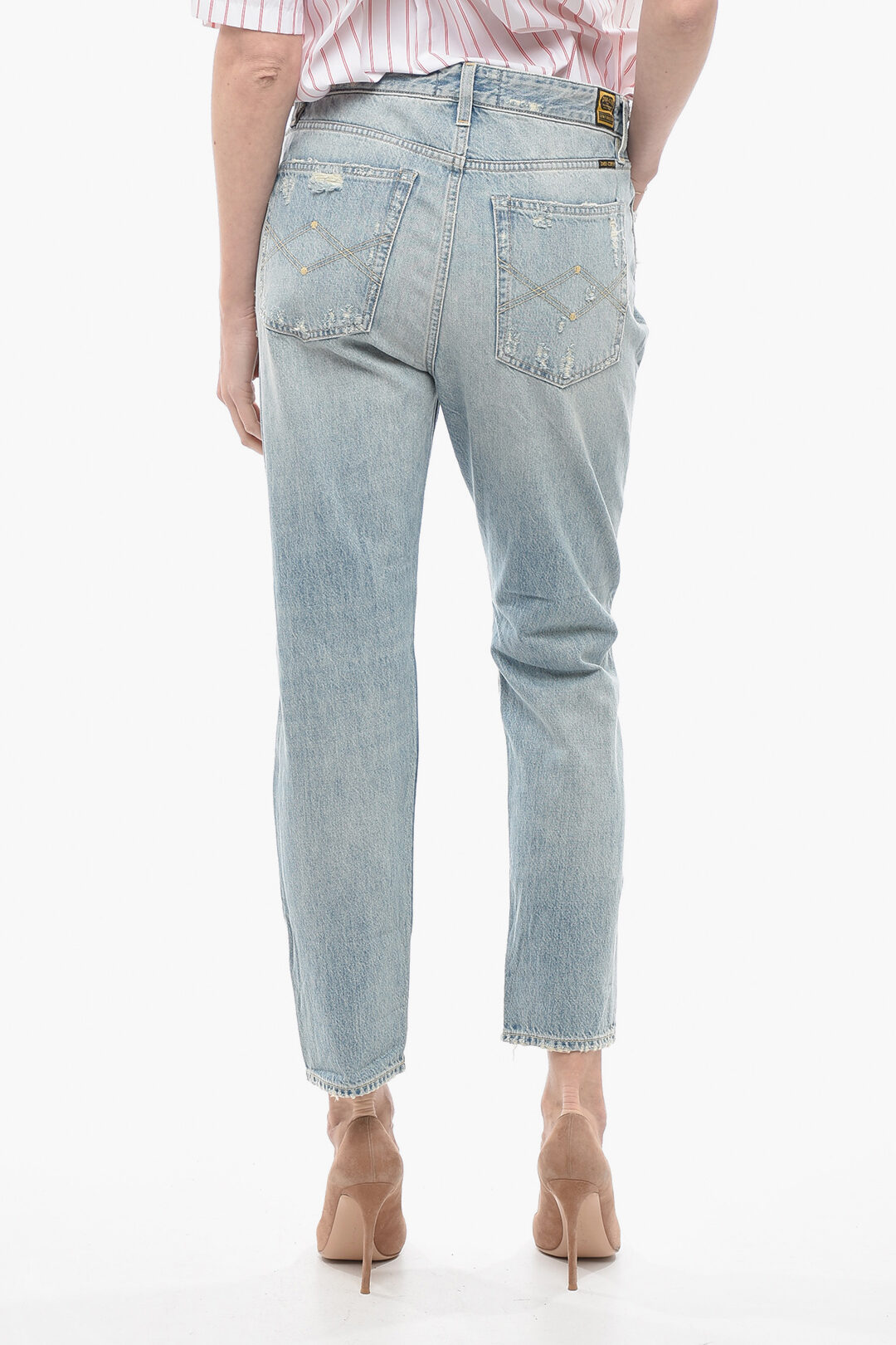 Washington Dee Cee Distressed RANCH Jeans With Golden-Botton 17cm women ...