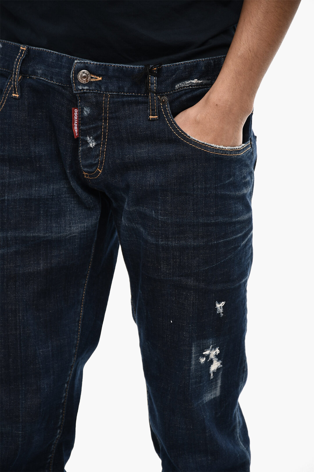 Dsquared2 Distressed SHAMPEI Jeans with Visible Stitching men - Glamood ...