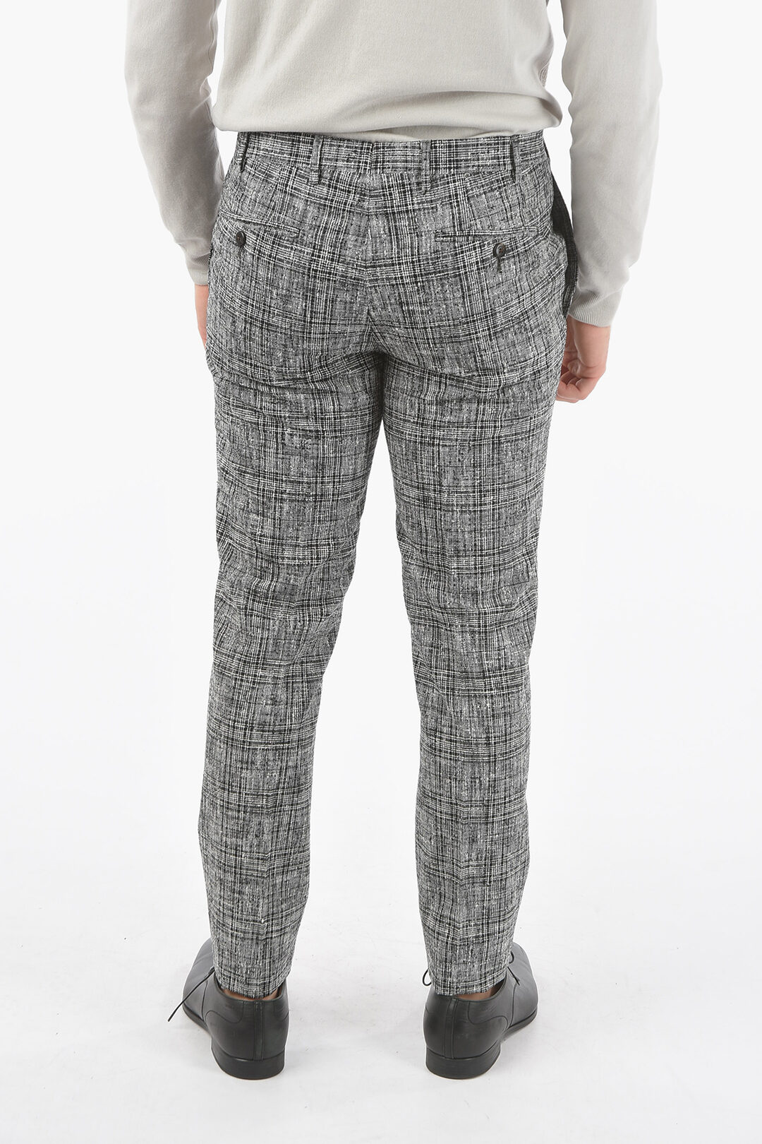 Corneliani district check LOOK belt loops 2-button suit men - Glamood ...