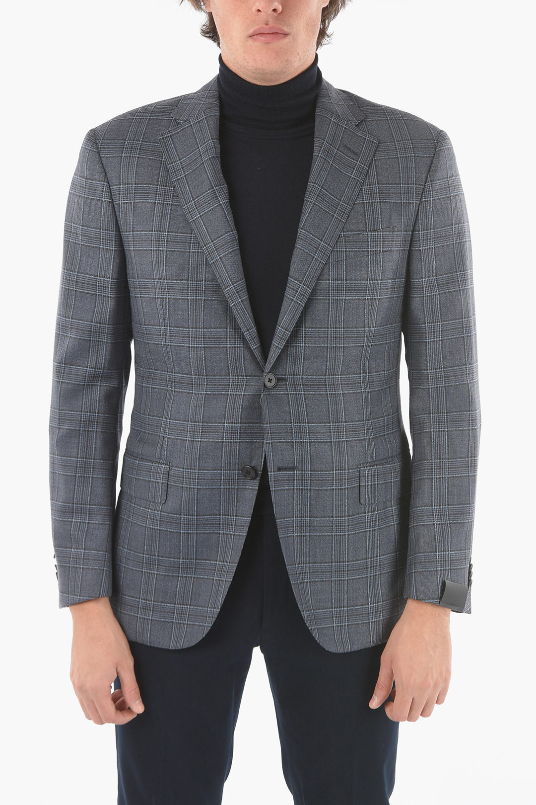 Corneliani District Check Virgin Wool LEADER SOFT Side Vents Jacket men ...