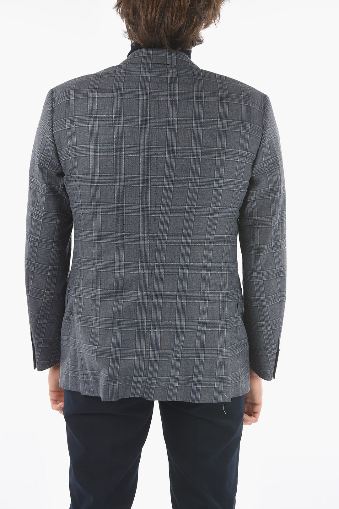 Corneliani District Check Virgin Wool LEADER SOFT Side Vents Jacket men ...