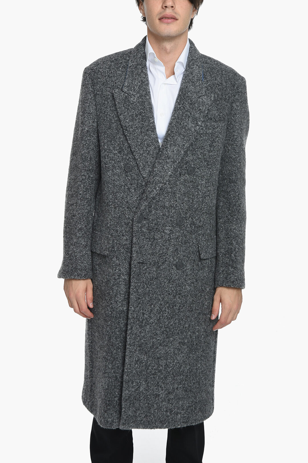 Fendi Double Breasted Alpaca Blend Coat With Flap Pocket men - Glamood ...