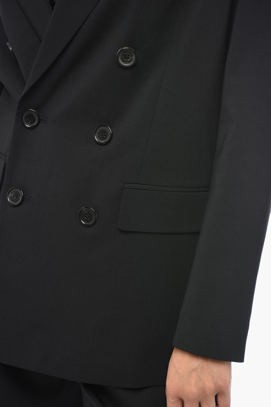 Dsquared2 Double-breasted FLAHDANCE Virgin Wool Blend Suit with Flap ...