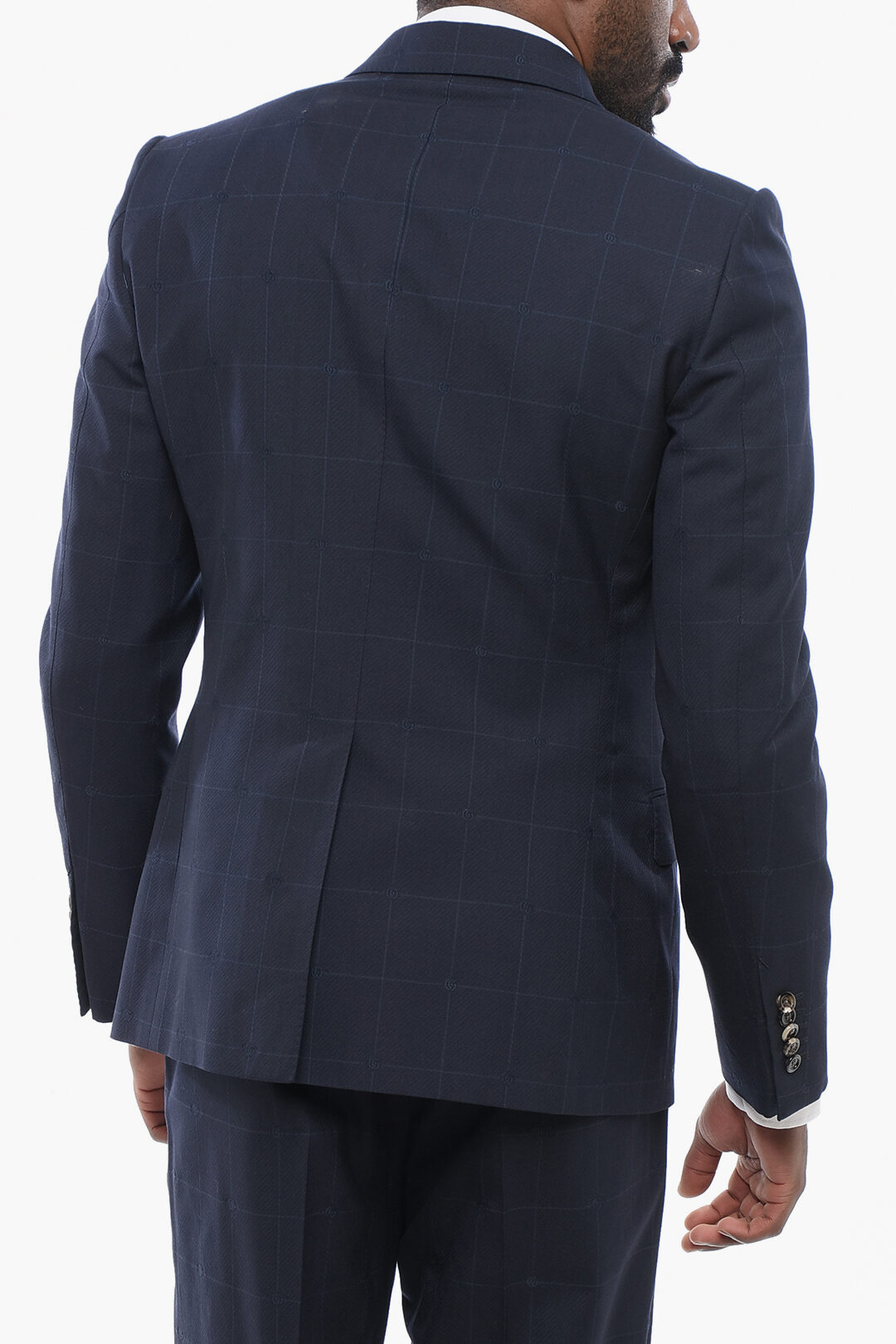 Gucci Double-breasted Monogram Jacquard Wool Suit men - Glamood Outlet