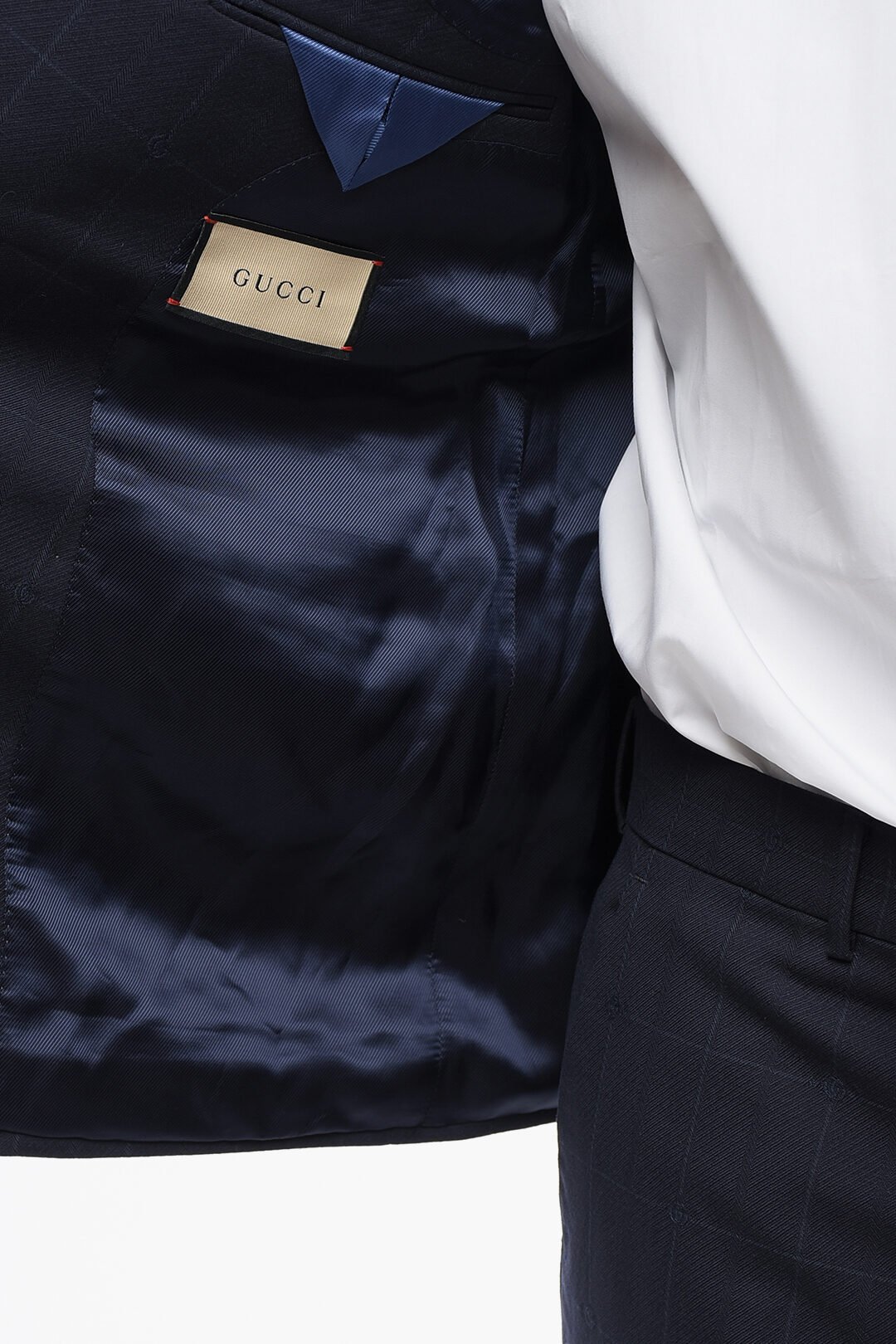 Gucci Double-breasted Monogram Jacquard Wool Suit men - Glamood Outlet