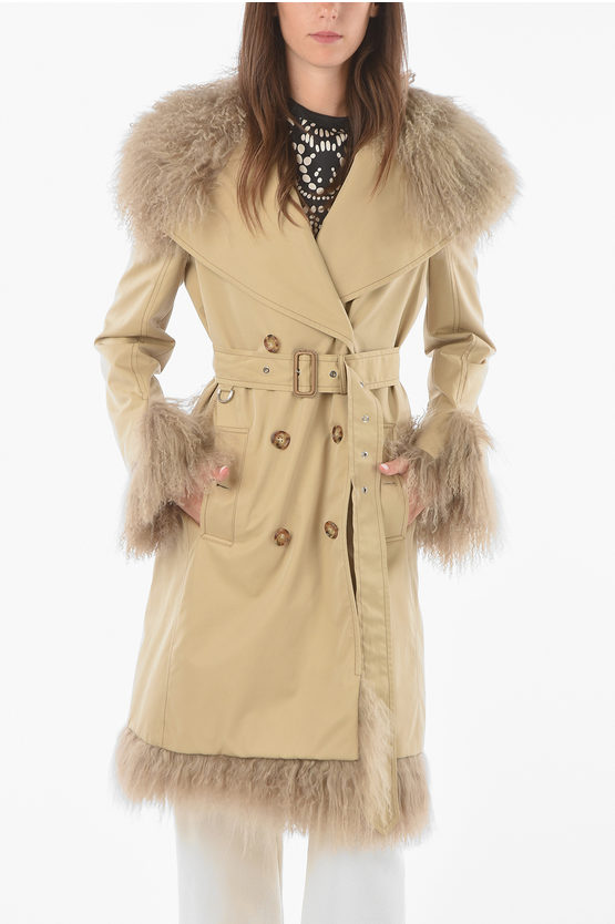 Burberry Double-breasted Trench with Real-furred Trims women - Glamood ...
