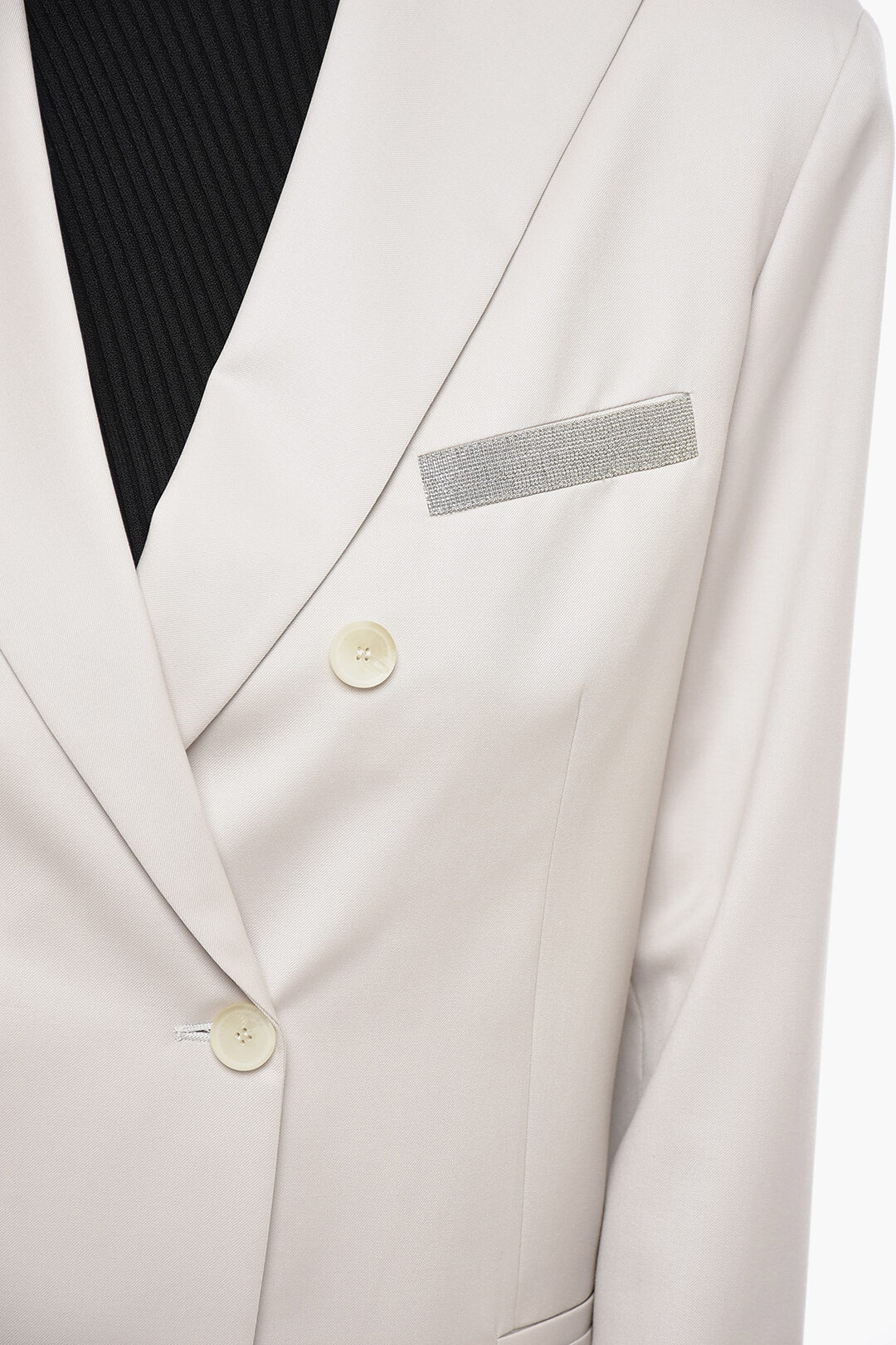 Fabiana Filippi Double-breasted Virgin Wool Blazer with Jewel Detail ...