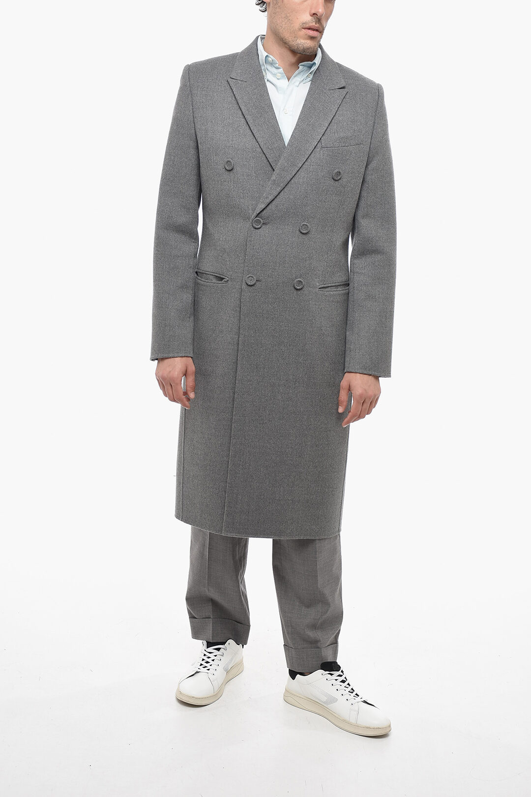 Dior Double-breasted Virgin Wool Coat with Flush Pockets men - Glamood ...