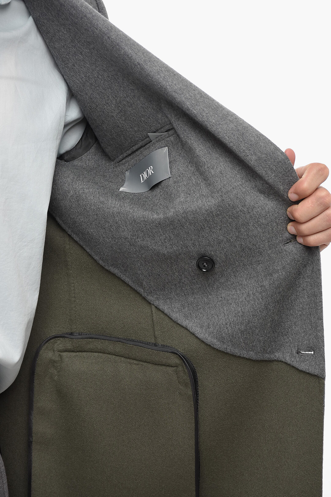 Dior Double-breasted Virgin Wool Coat with Flush Pockets men - Glamood ...