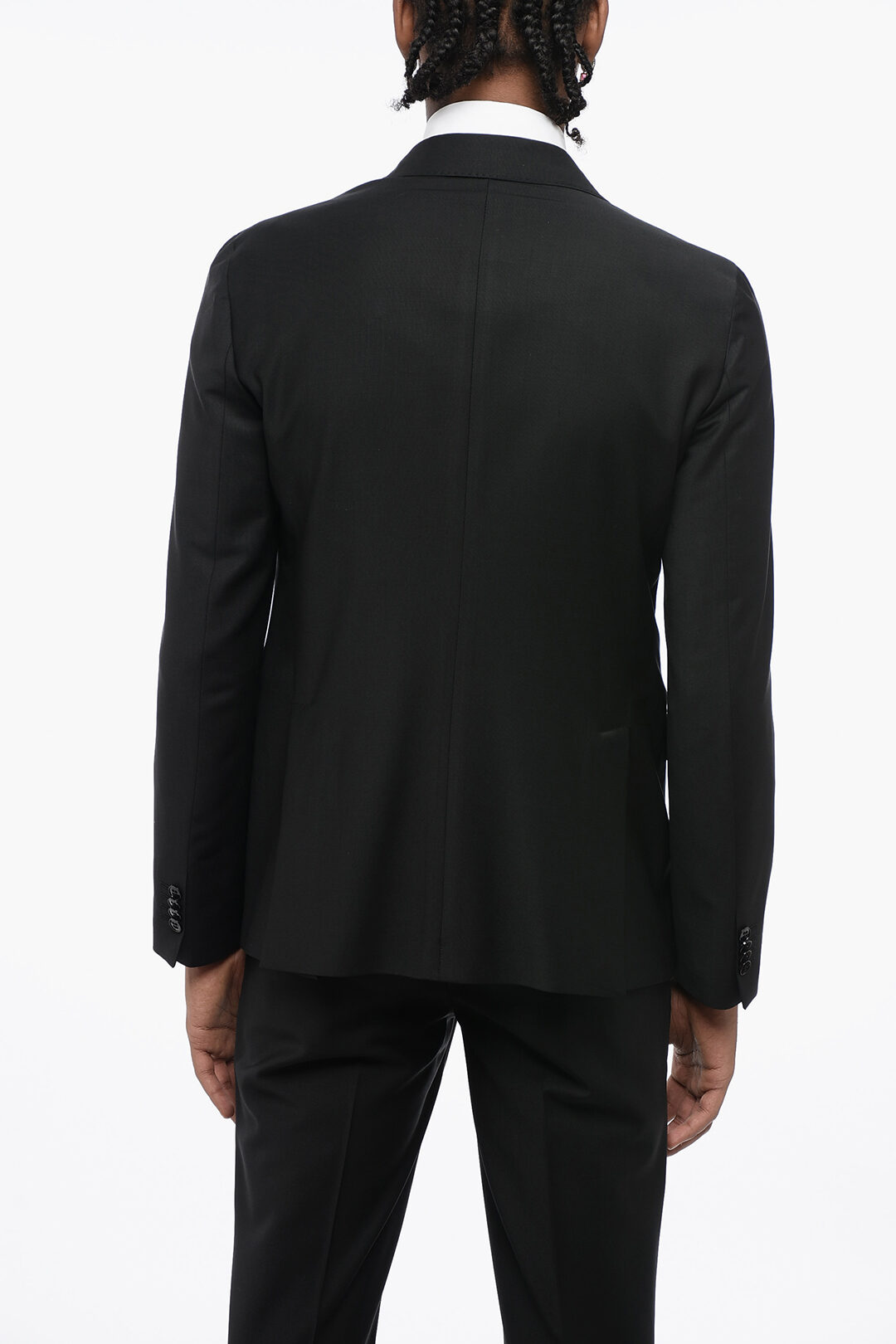 Brian Dales Double-breasted Wool Blend Coat with Peak Lapel men ...