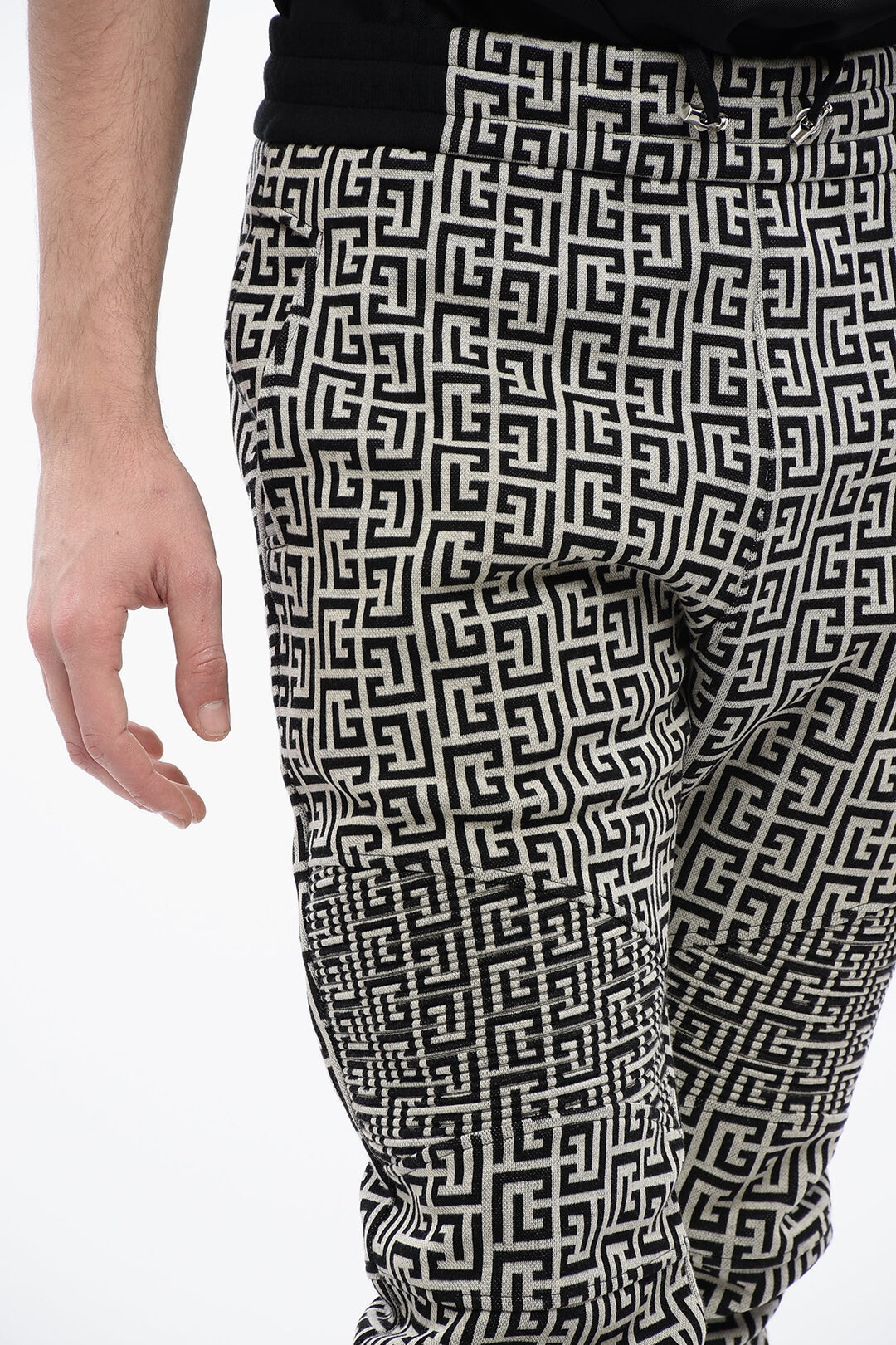 Balmain Double Jersey Biker Sweatpants with Monogram Motif men ...