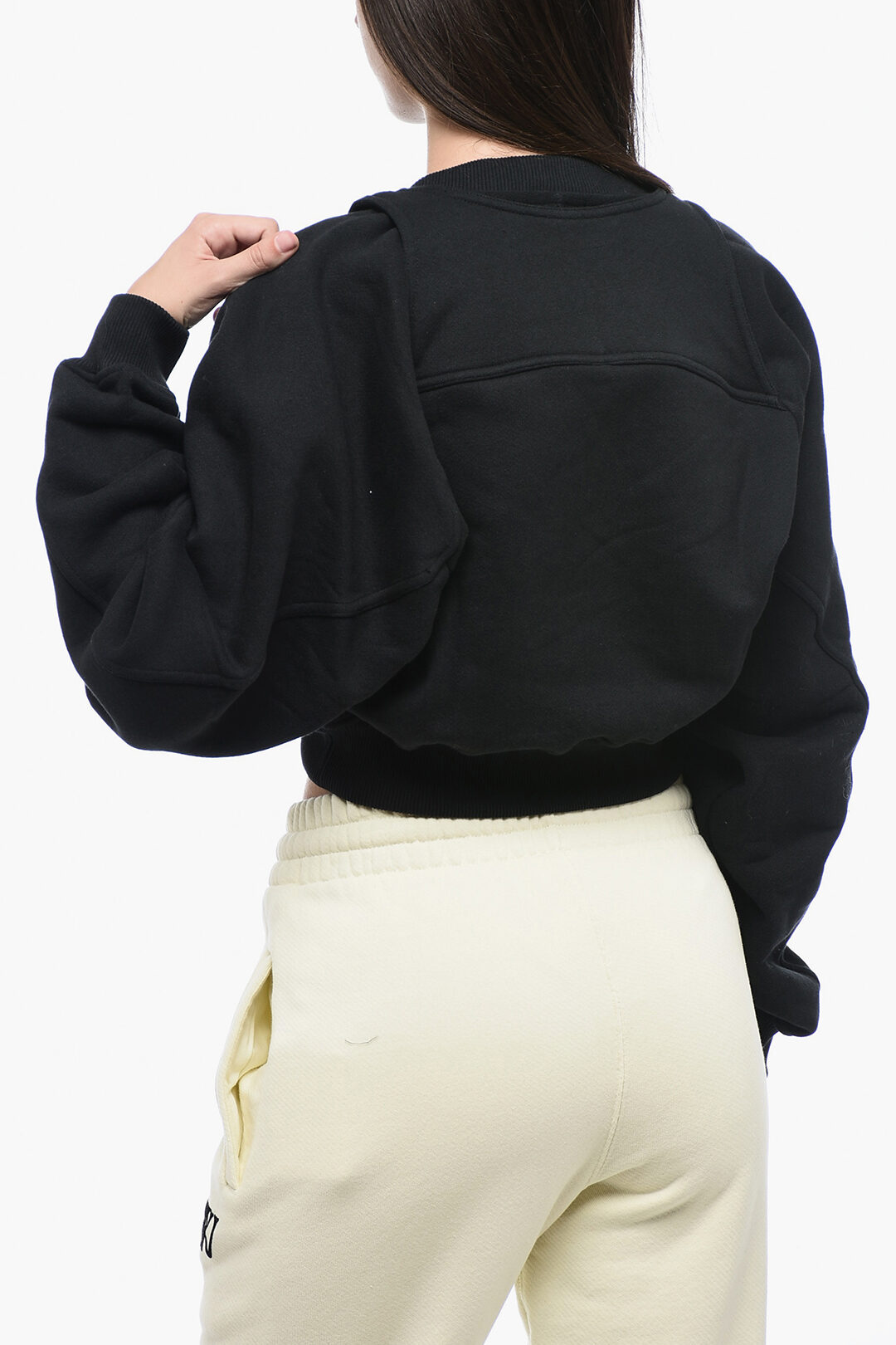 Off-White Double-Layered Cropped Sweatshirt with Oversized Fit women ...