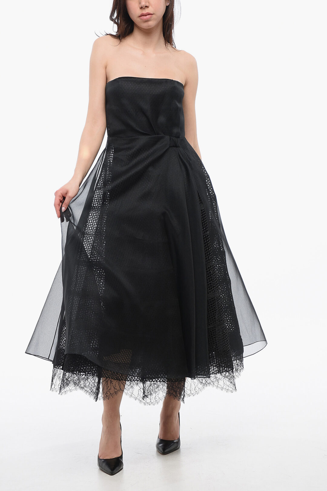 Dior Double-layered Strapless Dress with Side Zip women - Glamood Outlet