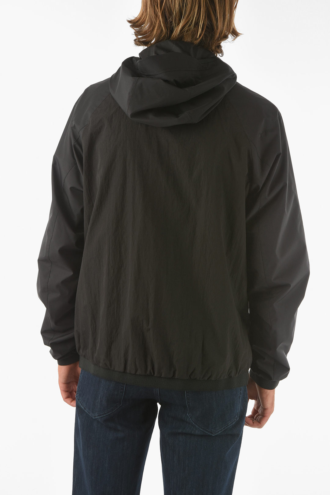 Ermenegildo Zegna Double Layered Windbreaker with Logoed Contrasting ...