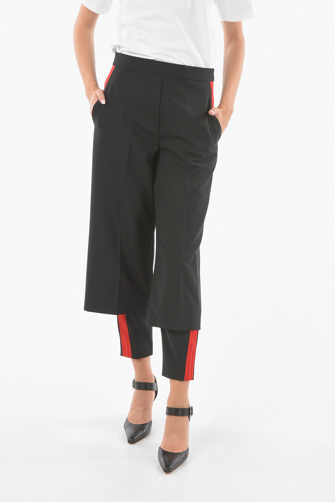 Neil Barrett Double Pants TRAVEL HYBRID With Contrasting Bands Detail ...