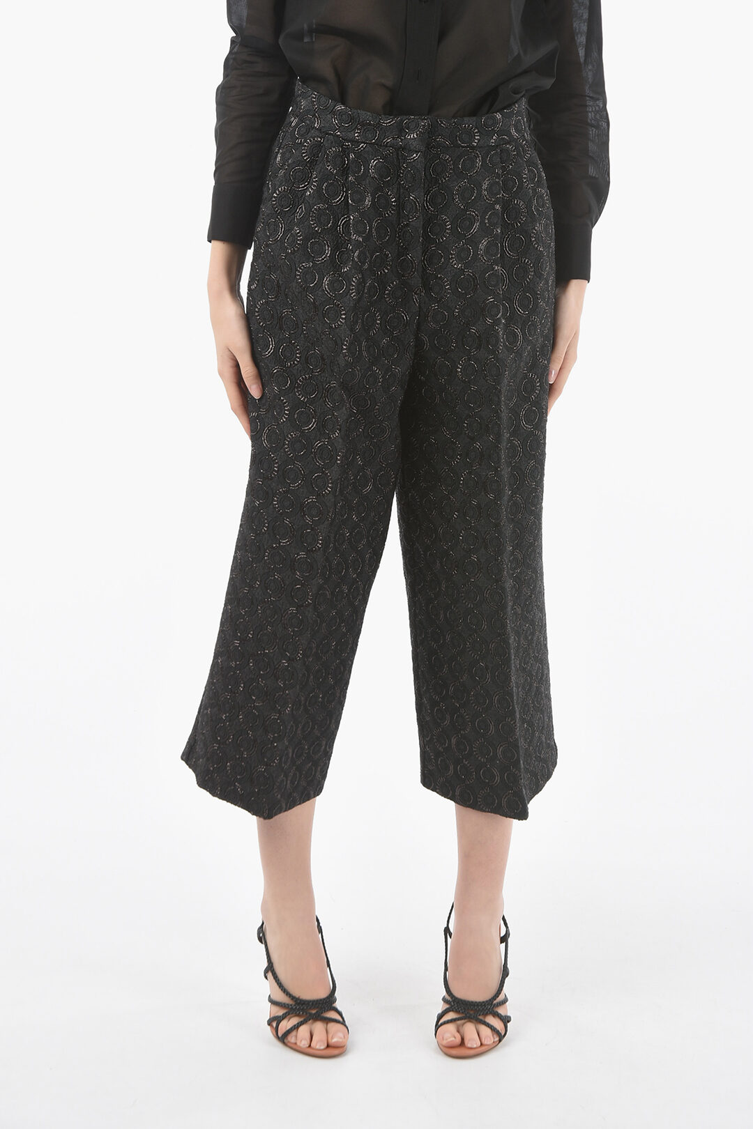 Fabiana Filippi Double Pleat Gaucho Pants with Lurex Details women ...