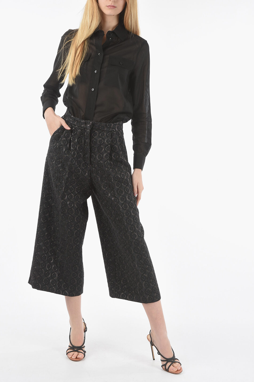 Fabiana Filippi Double Pleat Gaucho Pants with Lurex Details women ...