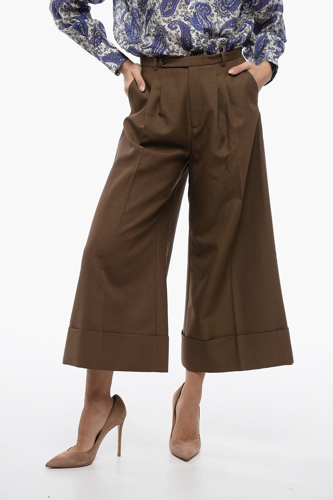 Gucci Double-pleated Wool Blend Gauchos Pants women - Glamood Outlet