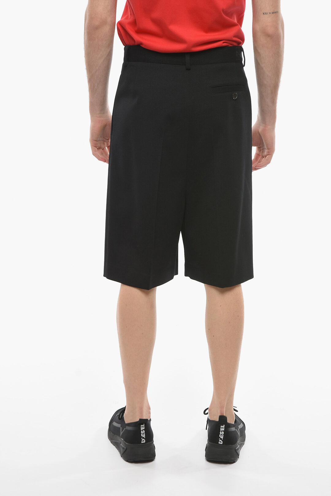 Loewe Double-pleated Wool Shorts with Front Maxi Zip men - Glamood Outlet
