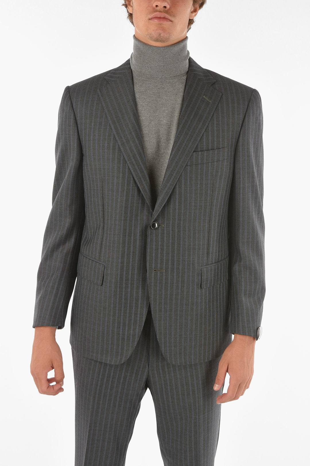 Corneliani Double-stiped MANTUA Suit with Notch Lapel men - Glamood Outlet