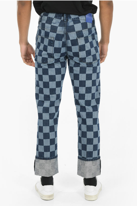 Marcelo Burlon Double Tone CHECKERBOARD Regular Fit jeans men - Glamood ...