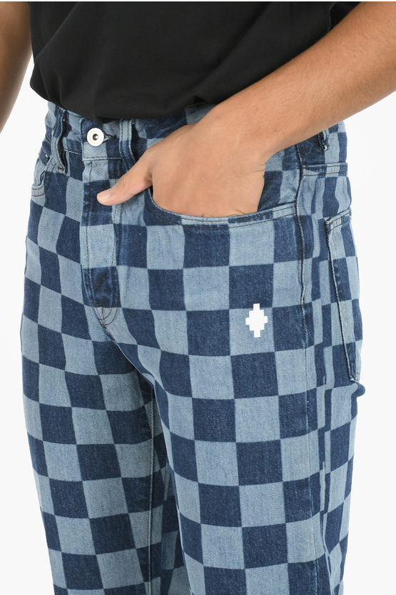 Marcelo Burlon Double Tone CHECKERBOARD Regular Fit jeans men - Glamood ...