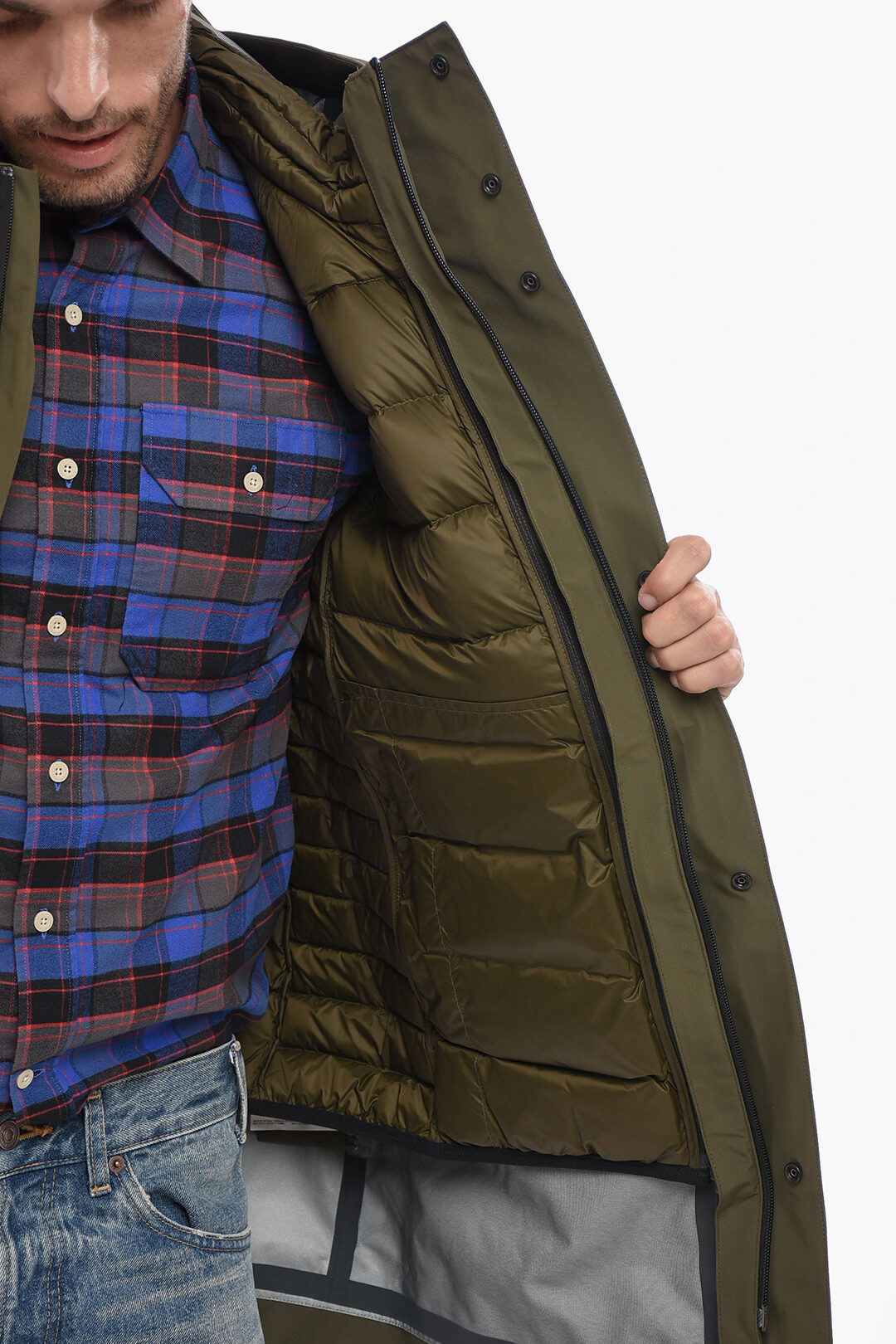 Woolrich Down Jacket 3IN1 with Removable Inner and Hidden Closure men ...