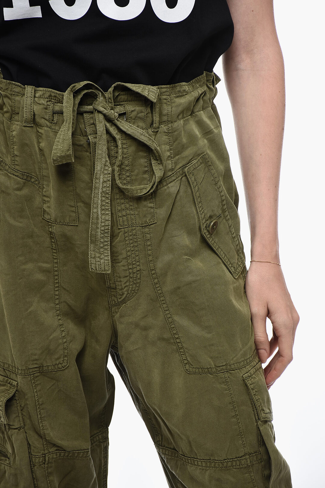 Polo Ralph Lauren Drawstringed Waist Cargo pants women - Glamood Outlet
