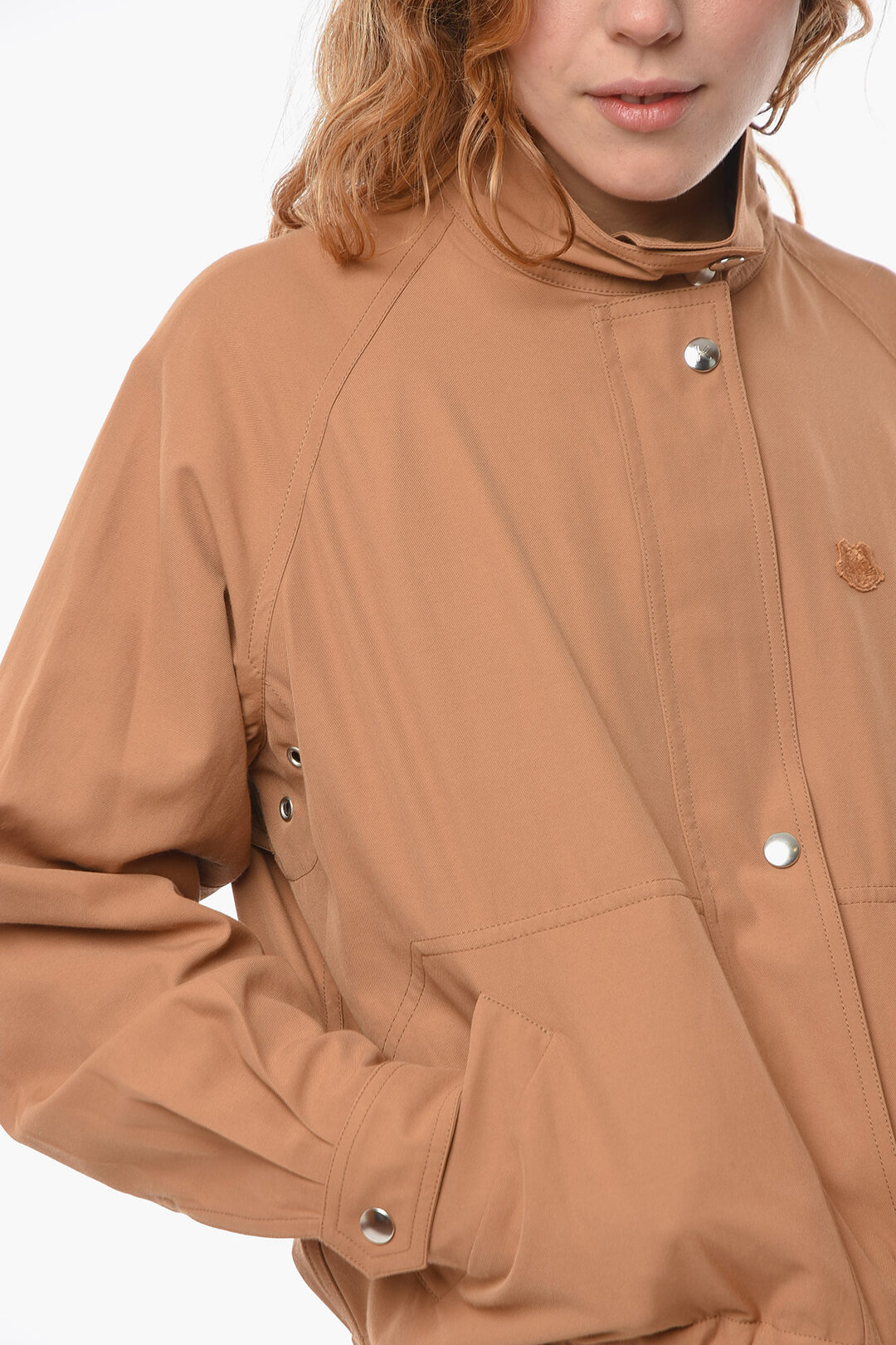 Kenzo Drawstringed Windbreaker with TIGER CREST Logo Patch women ...