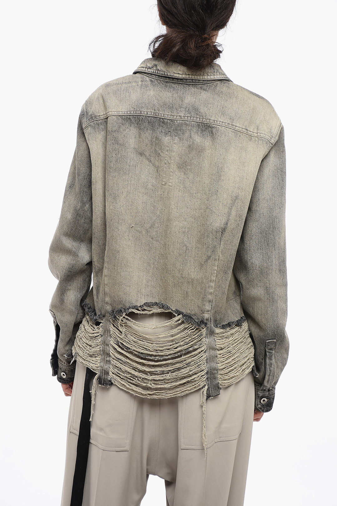 Rick Owens DRKSHDW Destroyed Design Denim Jacket women - Glamood Outlet