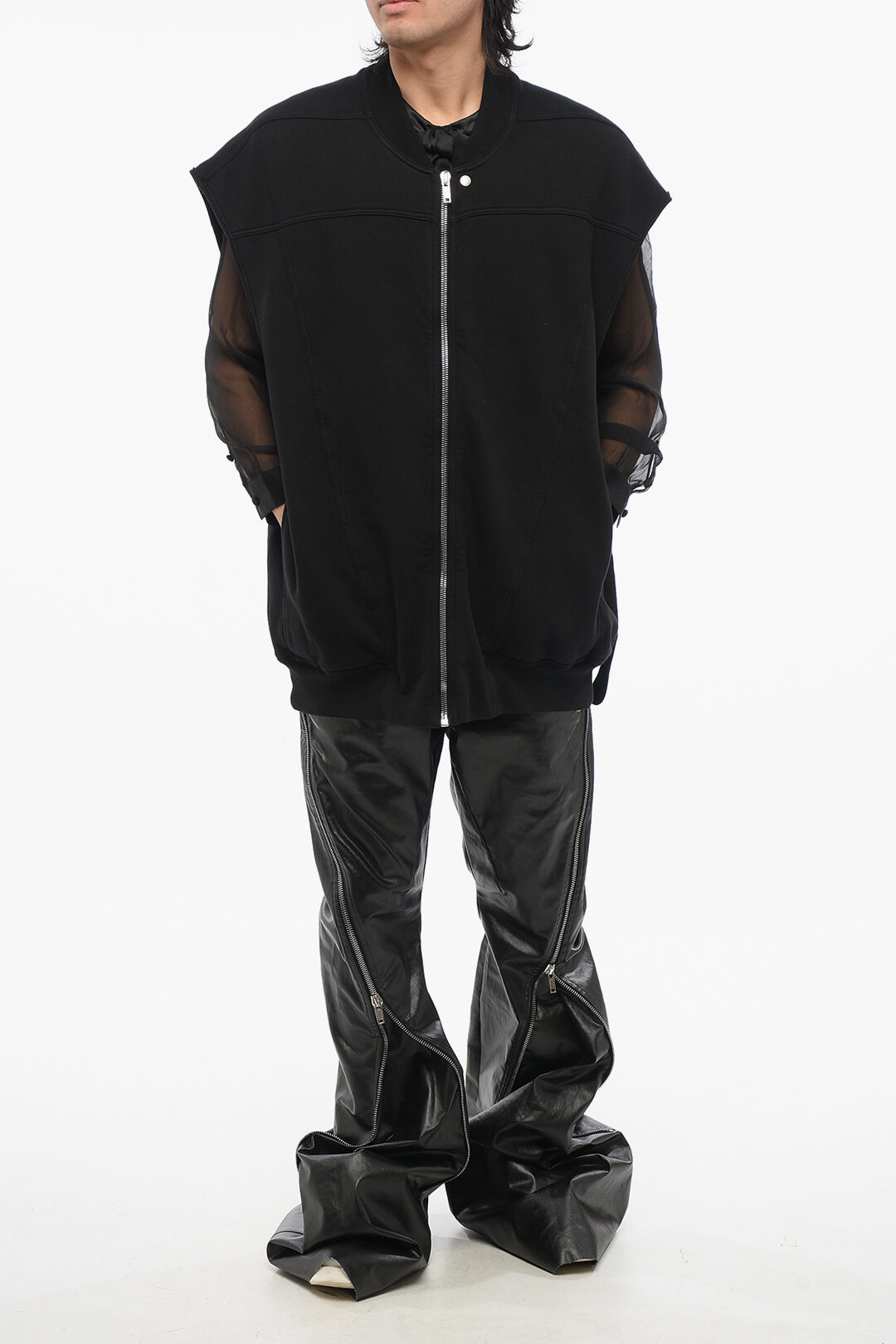 Rick Owens DRKSHDW Zip-up Jersey Vest with Oversized Design men ...