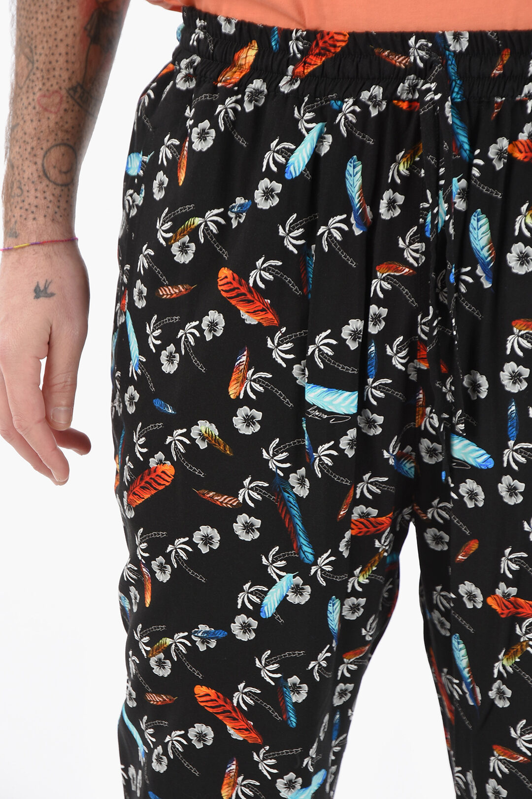Marcelo Burlon Elastic Waistband ALL OVER HAWAII Pants men - Glamood Outlet